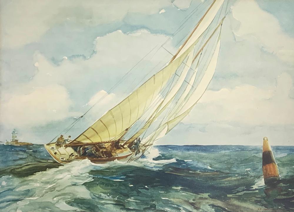 Yngve Edward Soderberg (1896 1971) Sailing, Watercolor