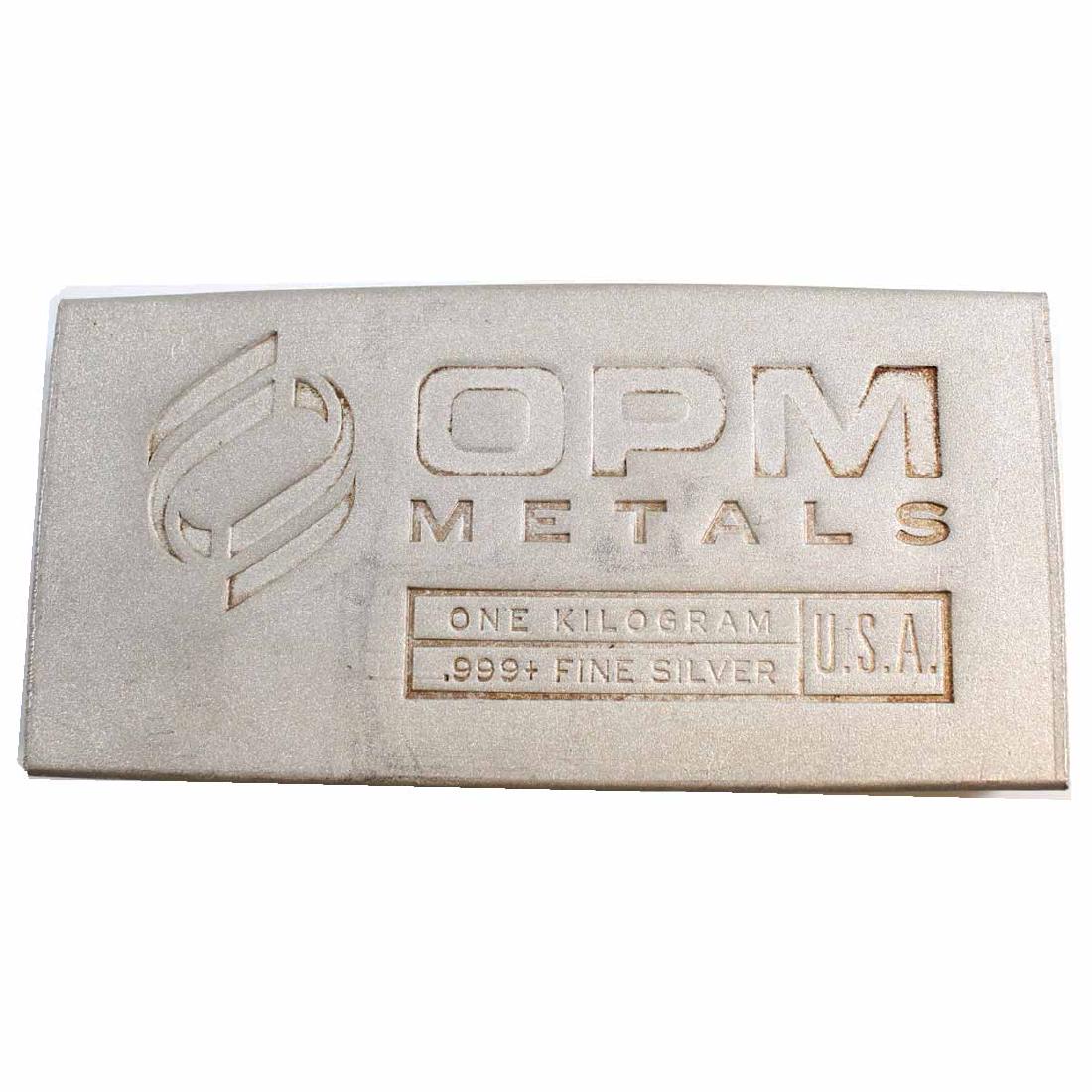 Opm Metals Usa 1 Kilo Fine Silver Bar (tax Exempt).