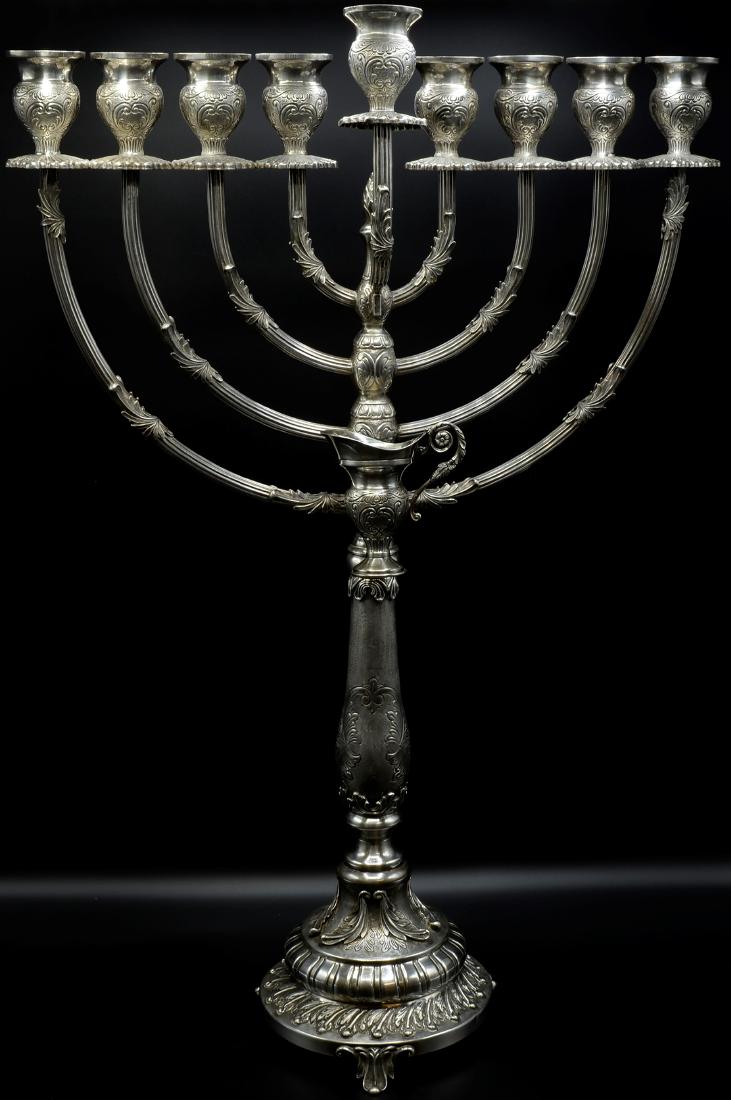 Israeli Hazorfim Silver Hanukkiah