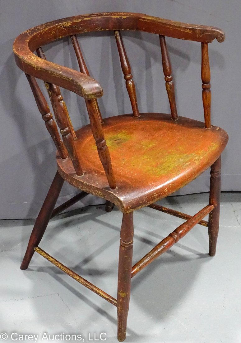 Antique Red Painted Firehouse Windsor Chair (#0209) on Jan 01, 2023 ...