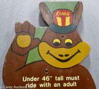 Vintage Kenny Kangaroo Kennywood Amusement Park Wood Height Measure Sign