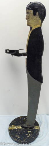 Folk Art Carved Wood Butler Ashtray Stand (#0325) on Jan 01, 2023 ...