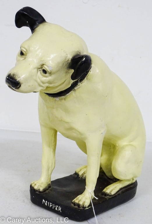 Vintage Nipper Dog Victor Victrola Plaster Statue Auction