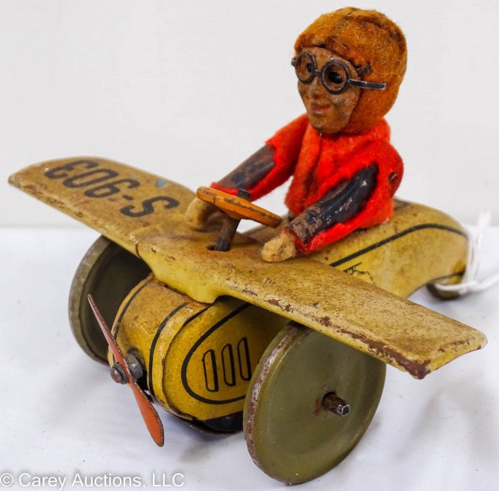 Schuco Flywheel Airplane German Push Toy Auction