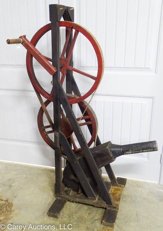 Wooden Hand Crank Forge Blower Auction