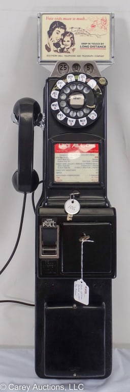 Bell System Pay Telephone Black Case With Sign Auction