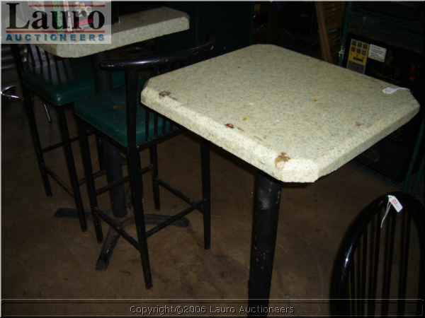 (2) 22"x24" Corian High Top Tables W/ Bases