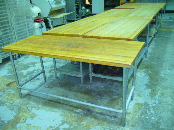 505: 72"x30" Butcher Block Work Table w/Galv. Legs