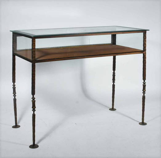Custom Wrought Iron Display Case, 20th C.