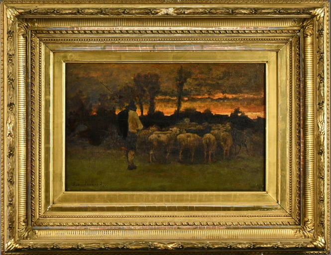 George Inness Jr. 1876, Shepard, Oil On Wood Panel.
