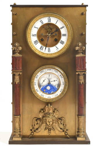 HAMANN & KOCH GOTHIC REVIVAL BRONZE MANTLE CLOCK. (#0223) on Jun 01 ...
