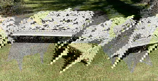 Regalia Cast Iron & Wood Garden Bench