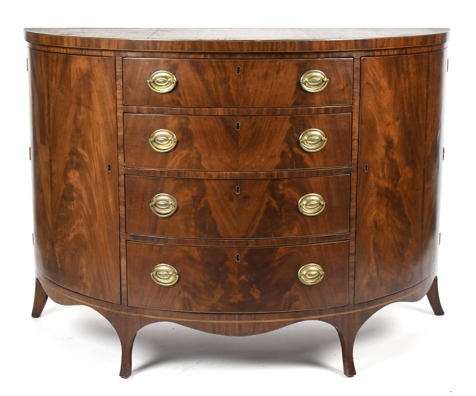 Rare Federal Demi-lune Mahogany Server. Auction