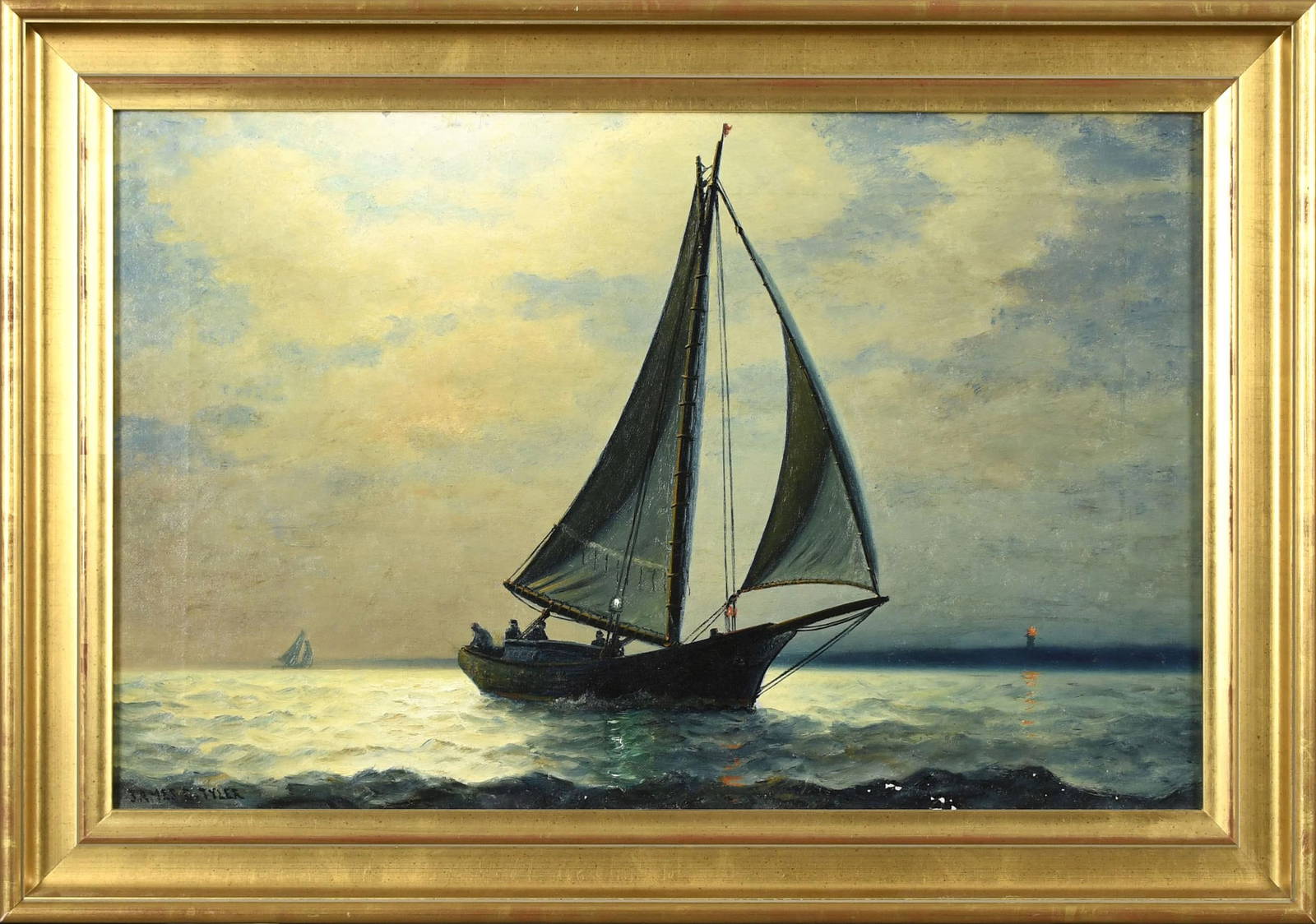 James G. Tyler Oil, Marine Scene. Auction