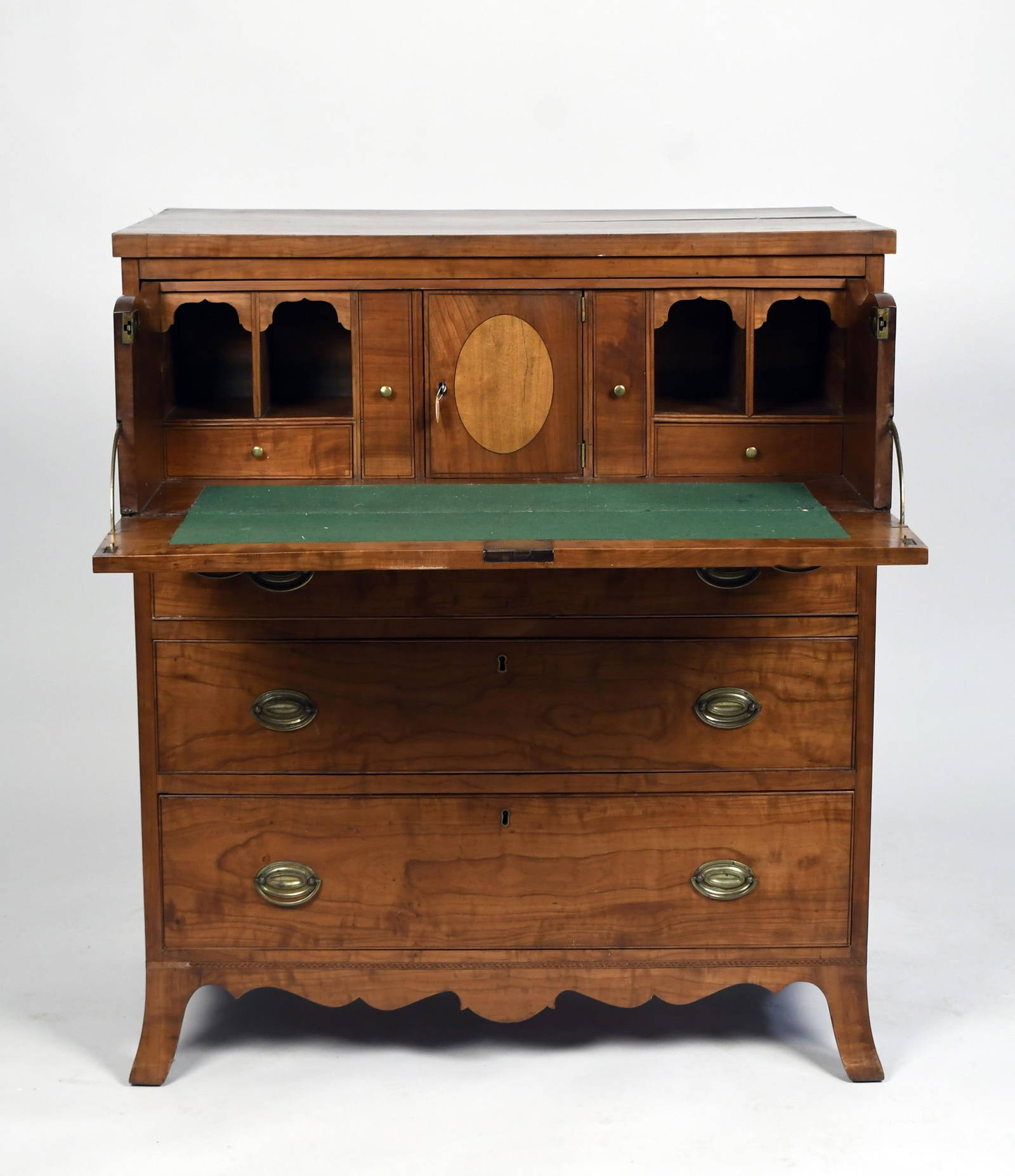 Federal Wild Cherry Butler's Desk, Ca 1800. Auction