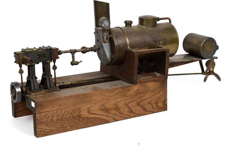 Antique Boucher Steam Boat Motor Assembly Model.