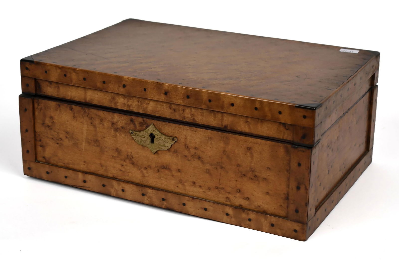 19th C Inlaid Birdseye Maple Lift Top Dresser Box Auction