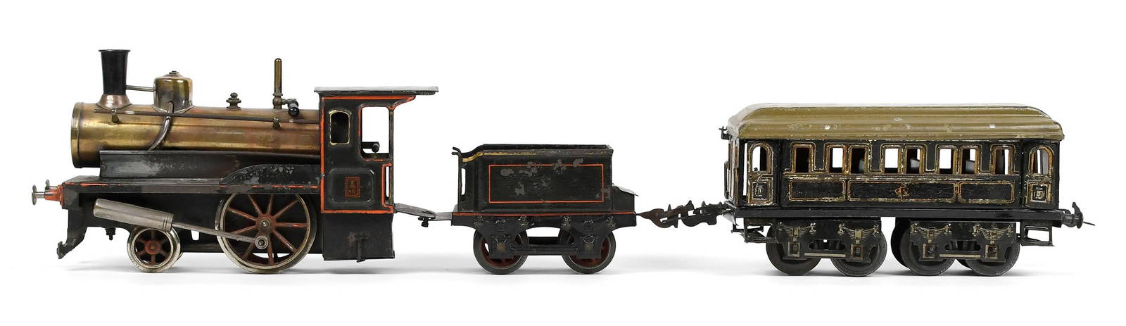 Carette Brass Locomotive Tender And Car