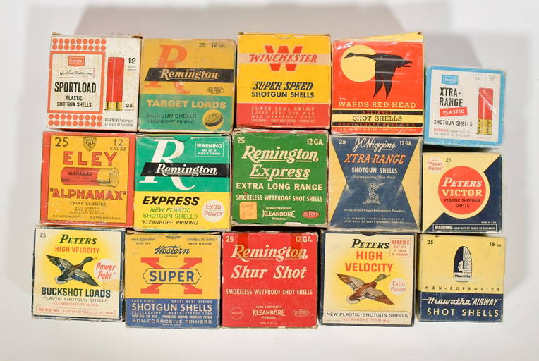 Vintage Ammunition, Shotgun Shells, 15 Boxes.
