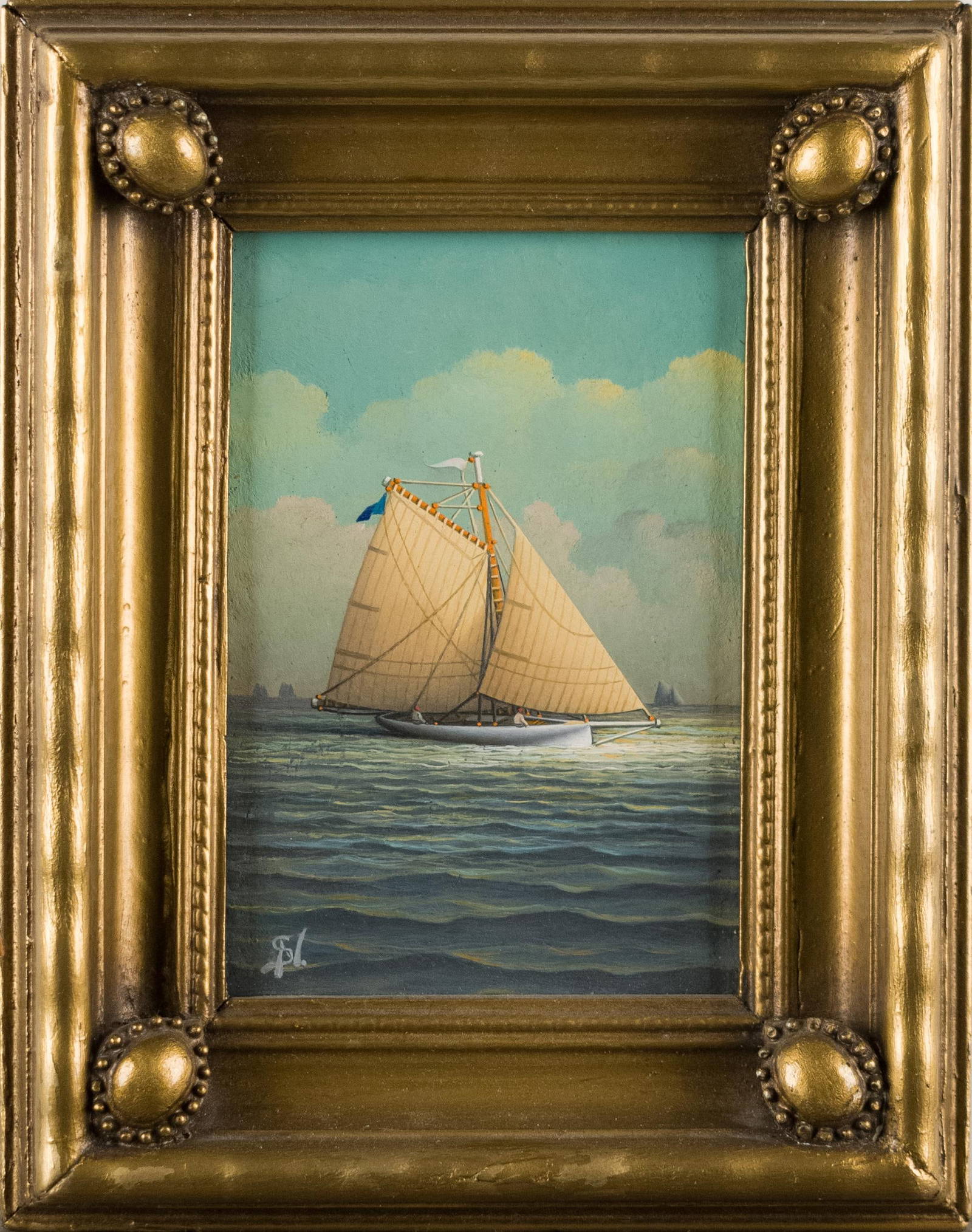 George Nemethy, Oil On Panel, Sloop. Auction