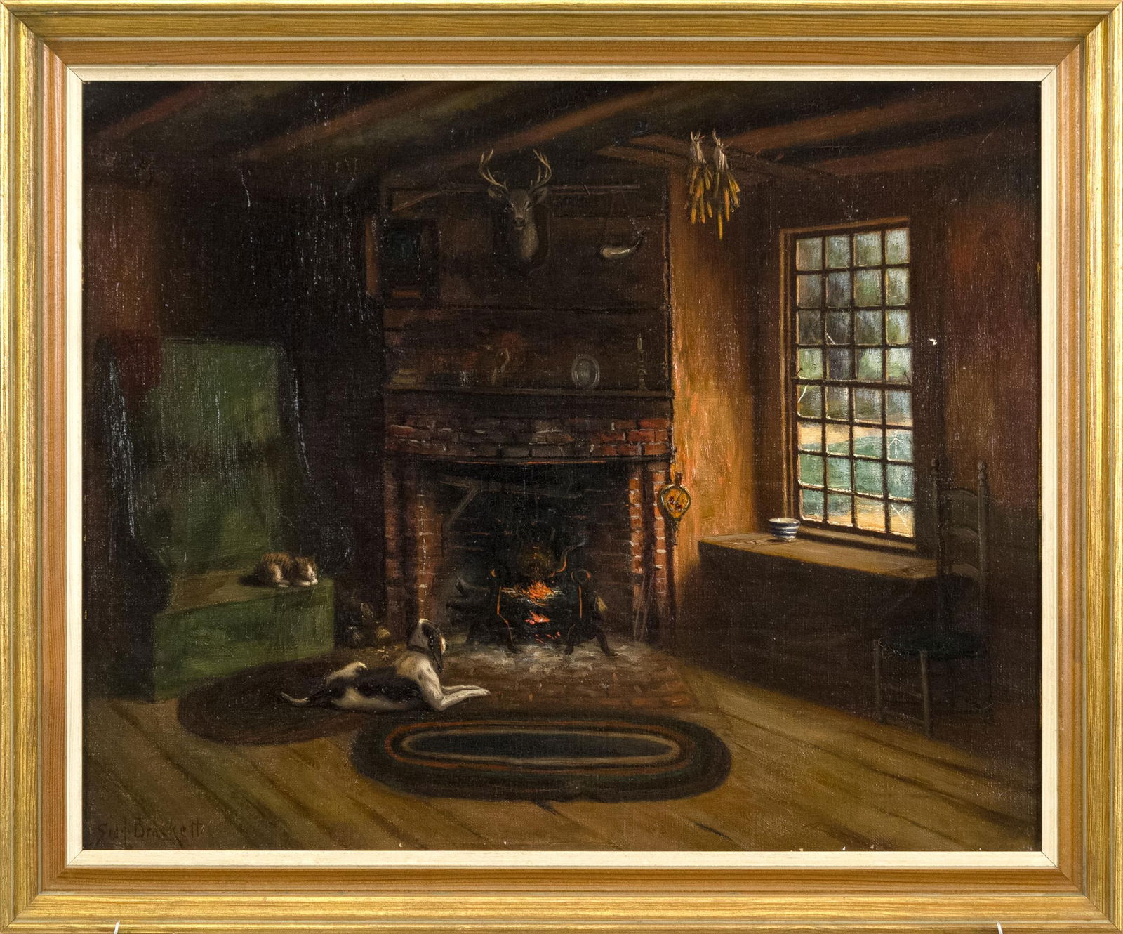 Sidney Lawrence Brackett Oil, Animals. Auction