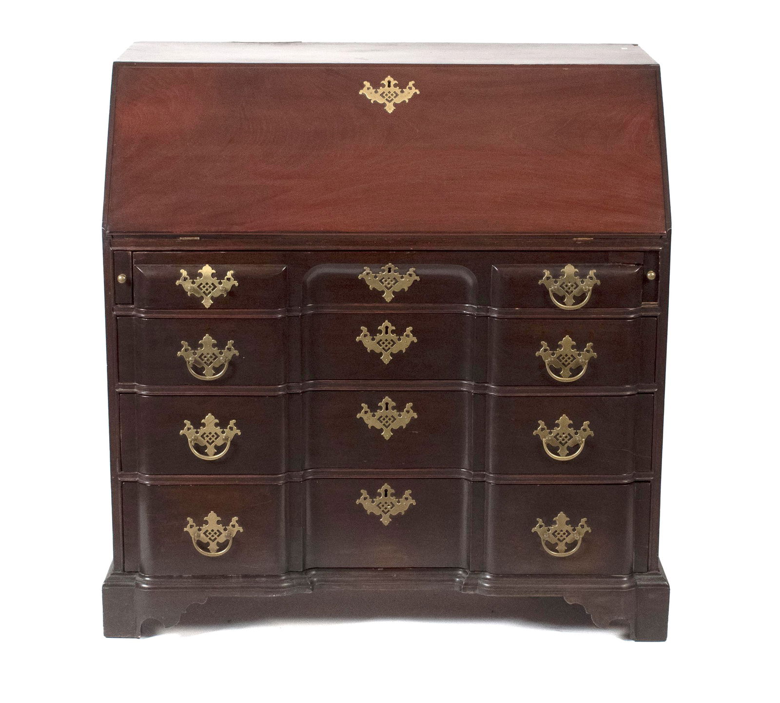 18th C. Chippendale Ma Block Front Desk. Auction