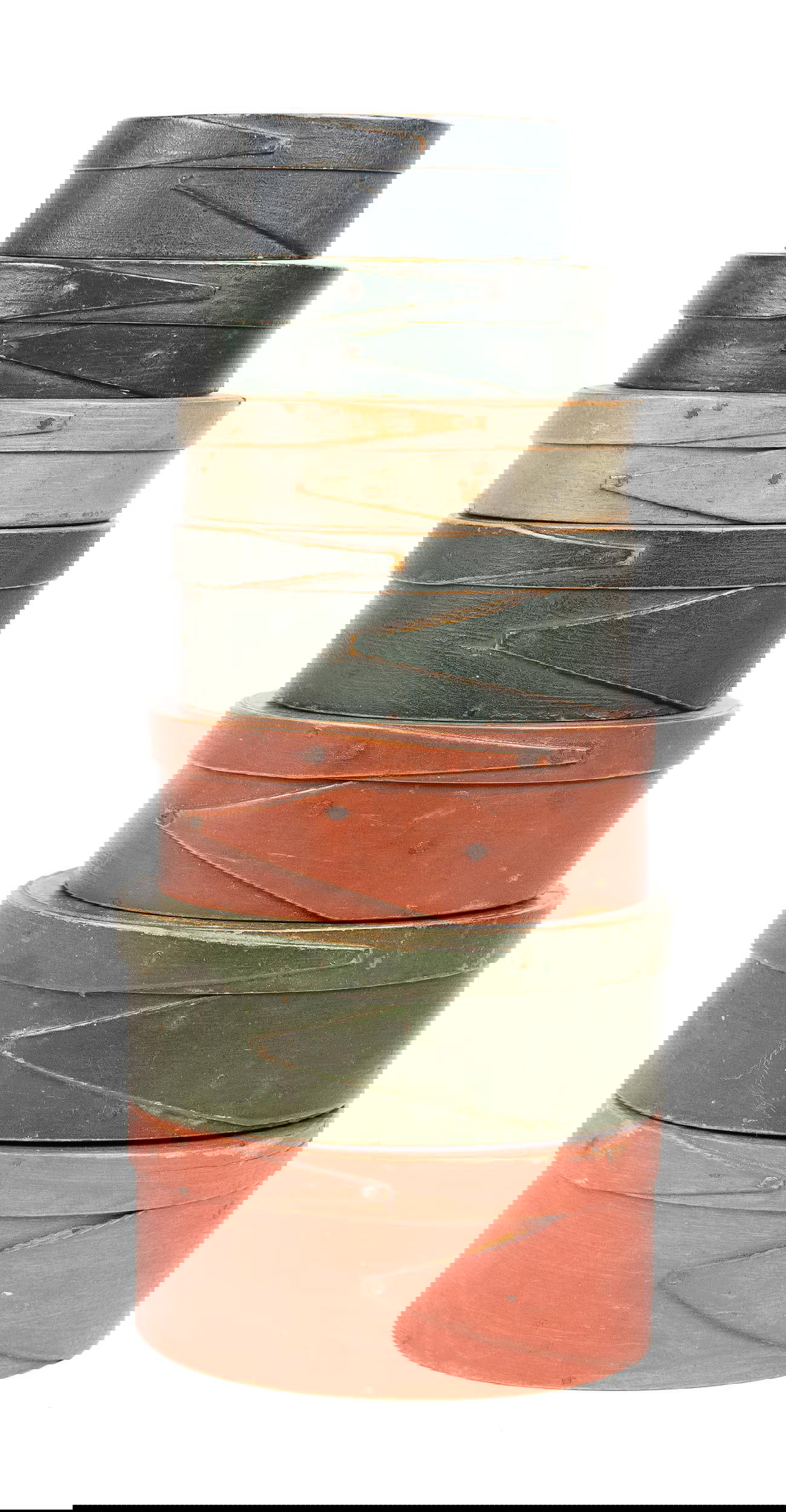 19th C. Nesting Oval Painted Finger Boxes. Auction