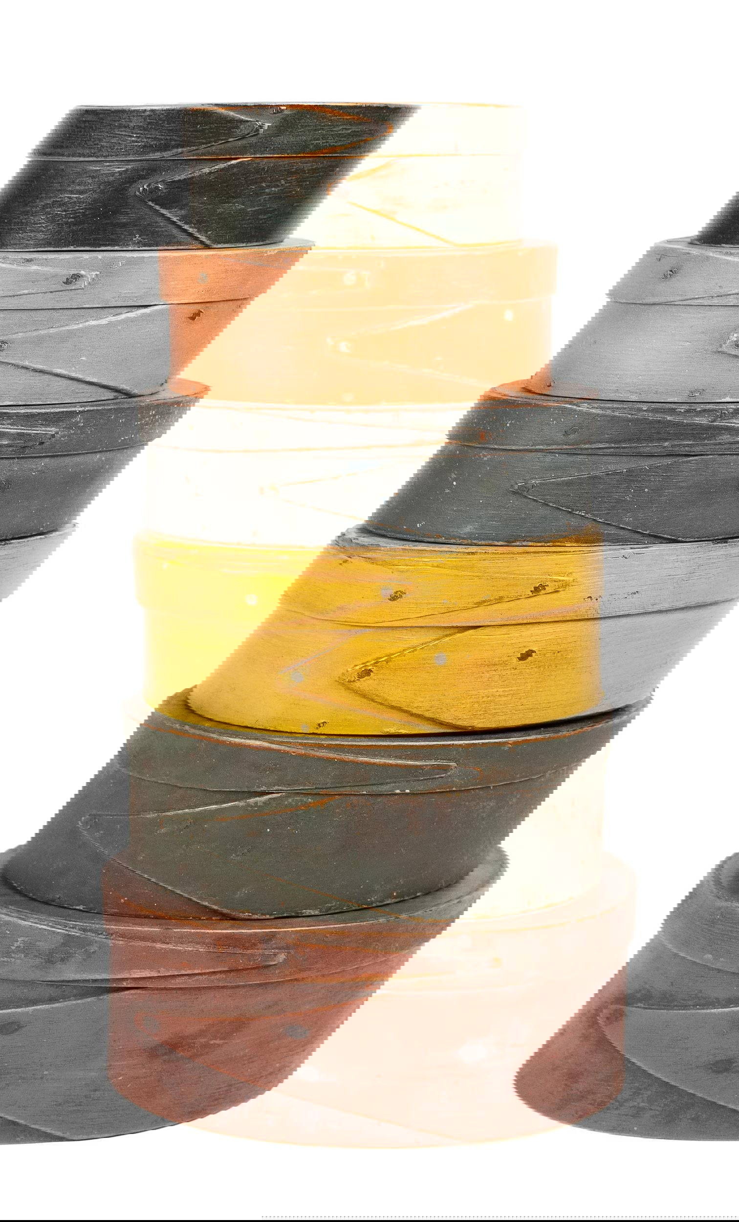 19th C. Painted Oval Finger Boxes. Auction