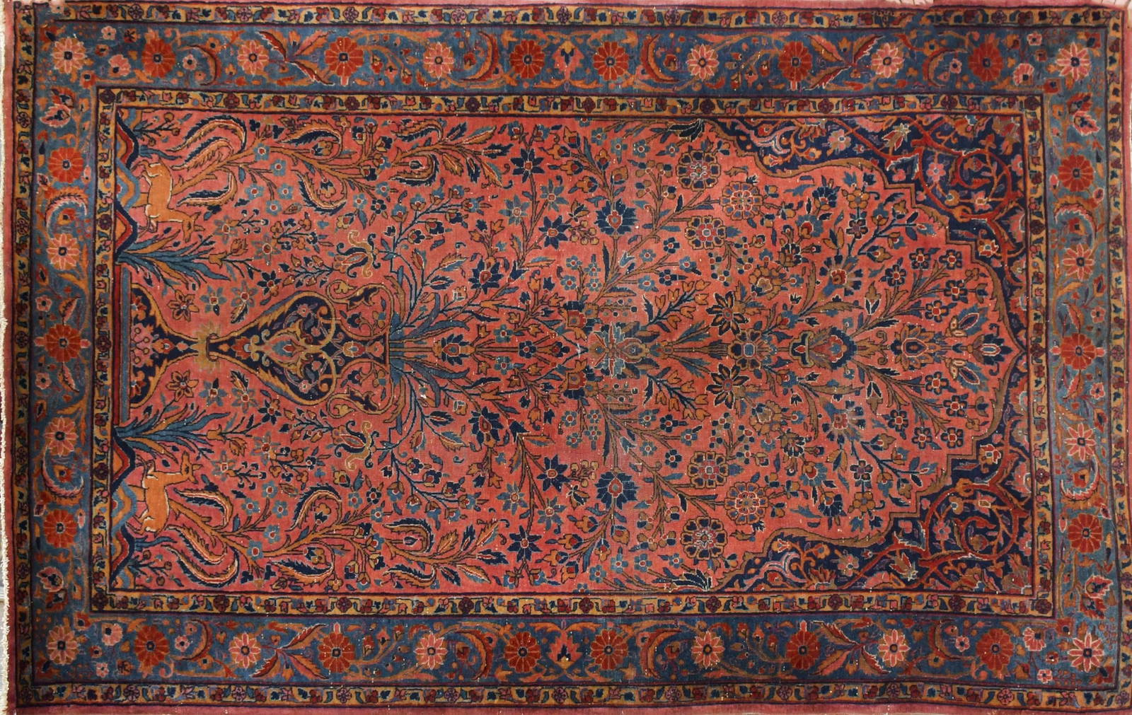 Two Antique Bag Face Rugs Auction