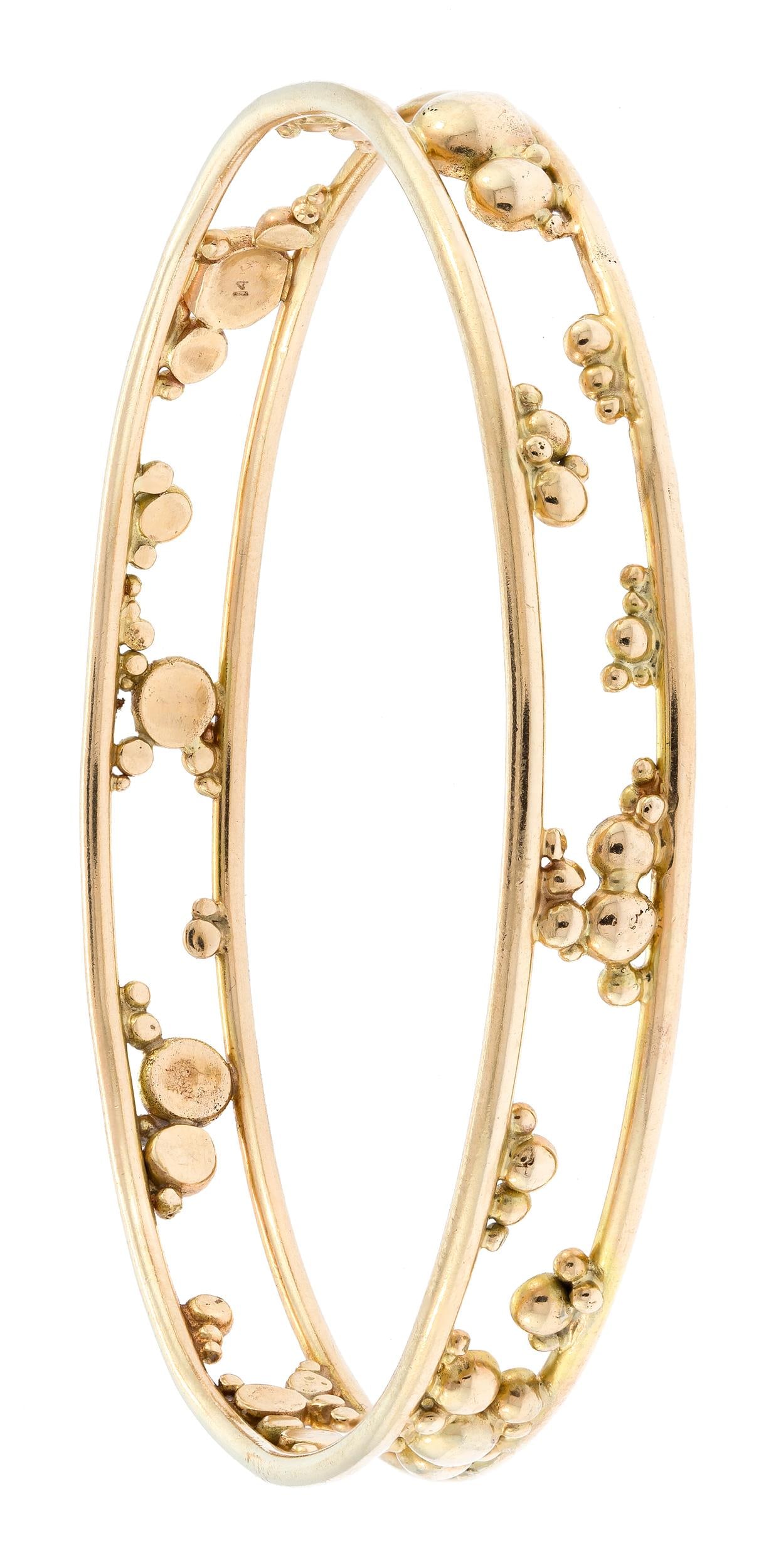Timothy Grannis 14k Bubbles Bangle Bracelet. Auction