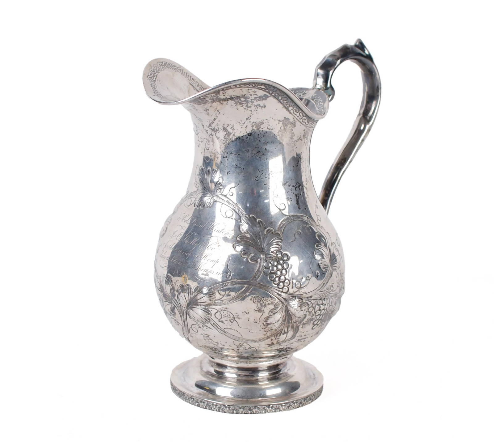 1858 Coin Silver Presentation Pitcher. Auction