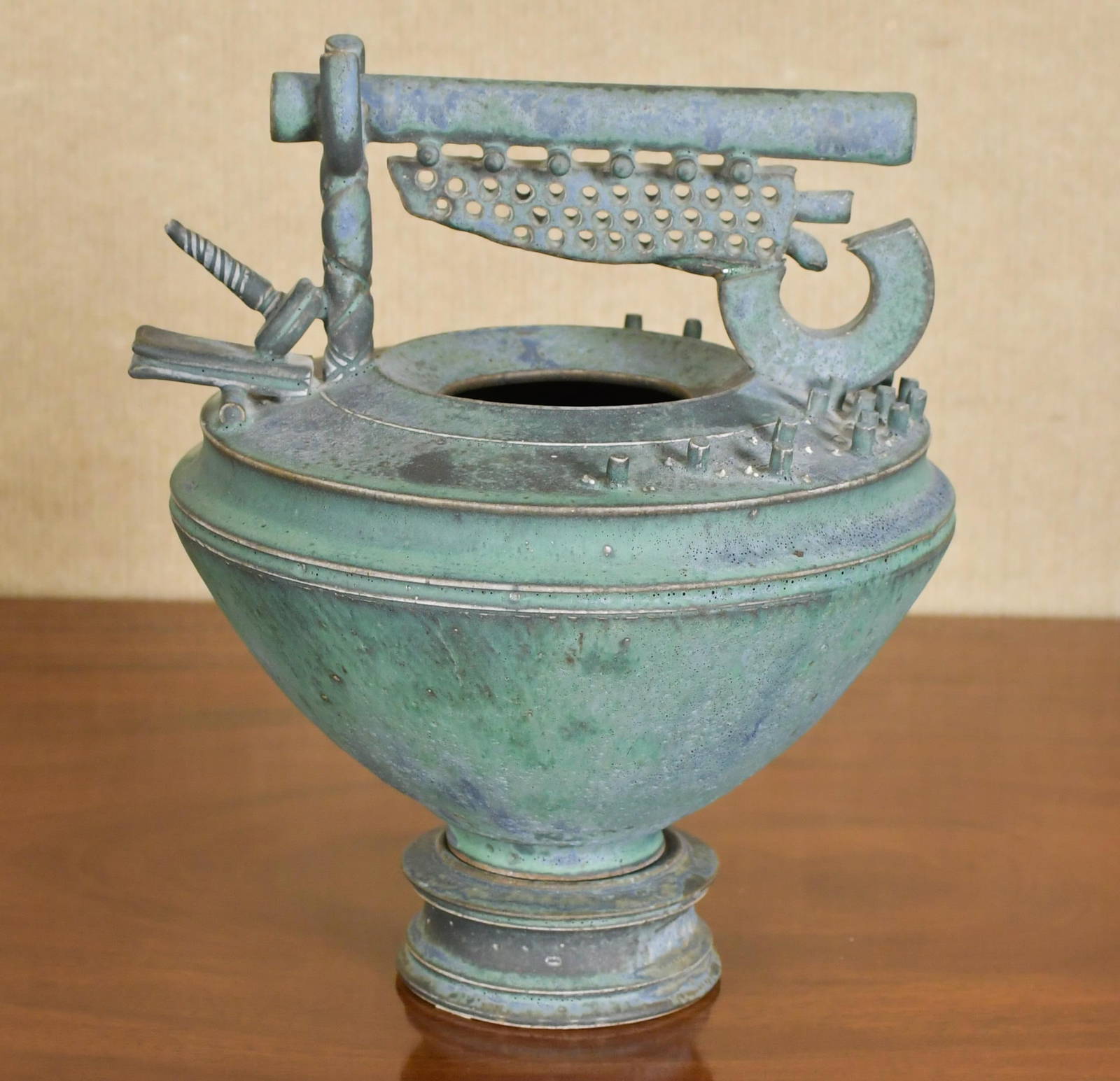 Tim Mather Ceramic Vessel With Base. Auction