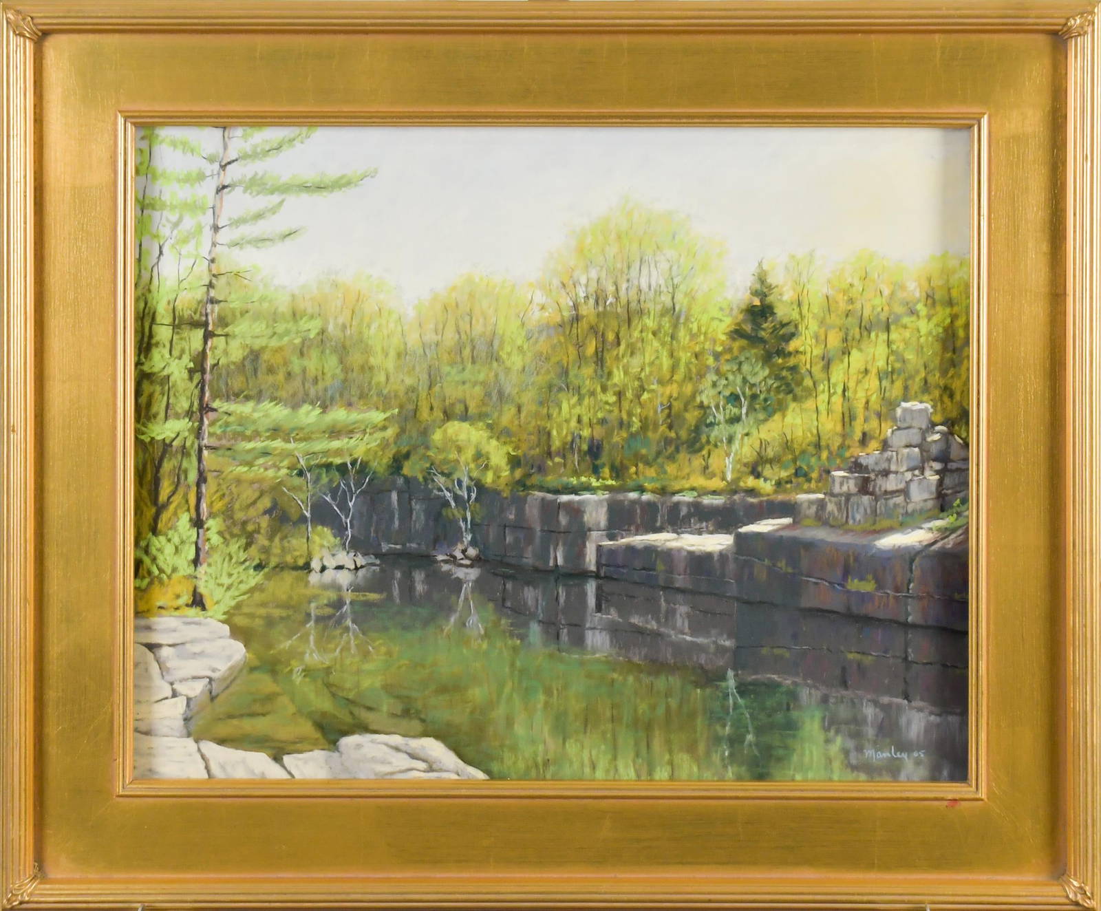 Richard Manley Pastel, Quarry In May . Auction