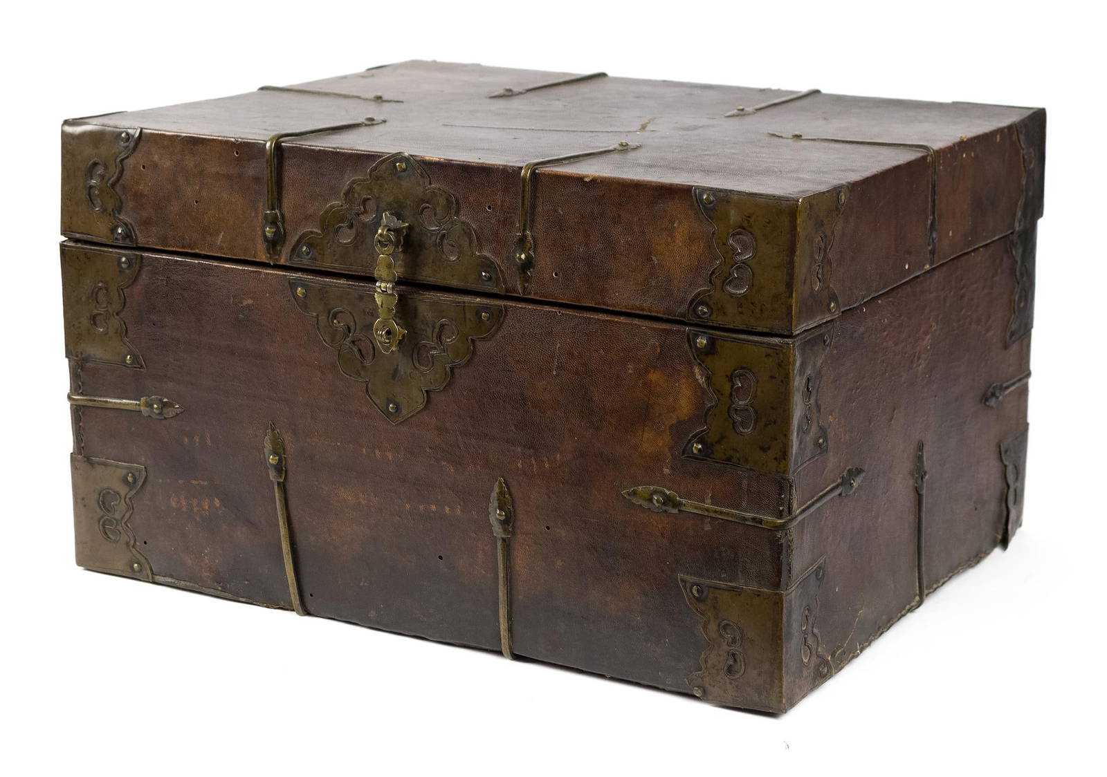 18th C. Persian Pig Skin Wrapped Box. Auction