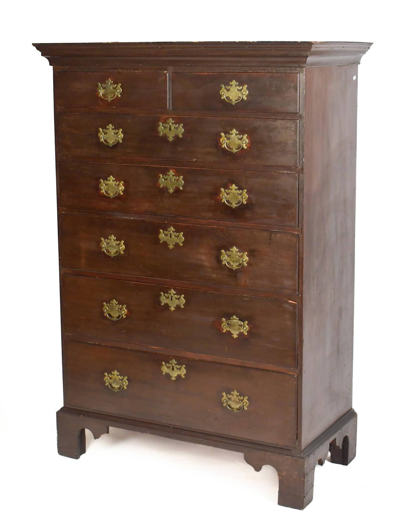 18th C. American Chippendale Tall Chest. Auction