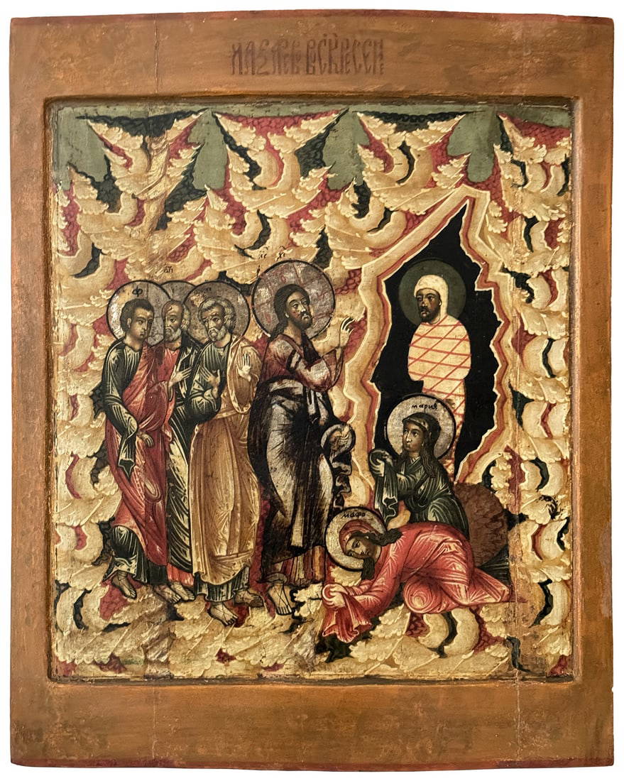 [large]. Russian Icon "the Raising Of Lazarus", From The Feasts Tier Of ...