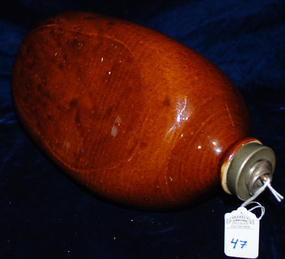 Red Wing brown slip glaze foot warmer water bottle