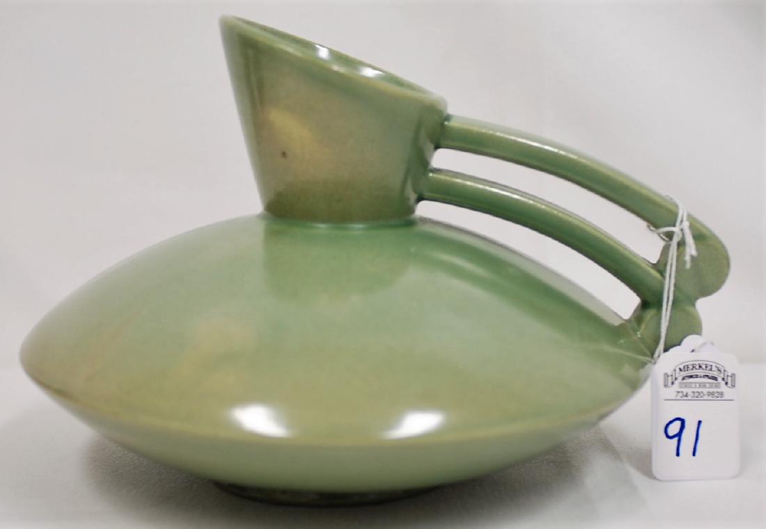 Red Wing Double Handle Pitcher #1580 Green