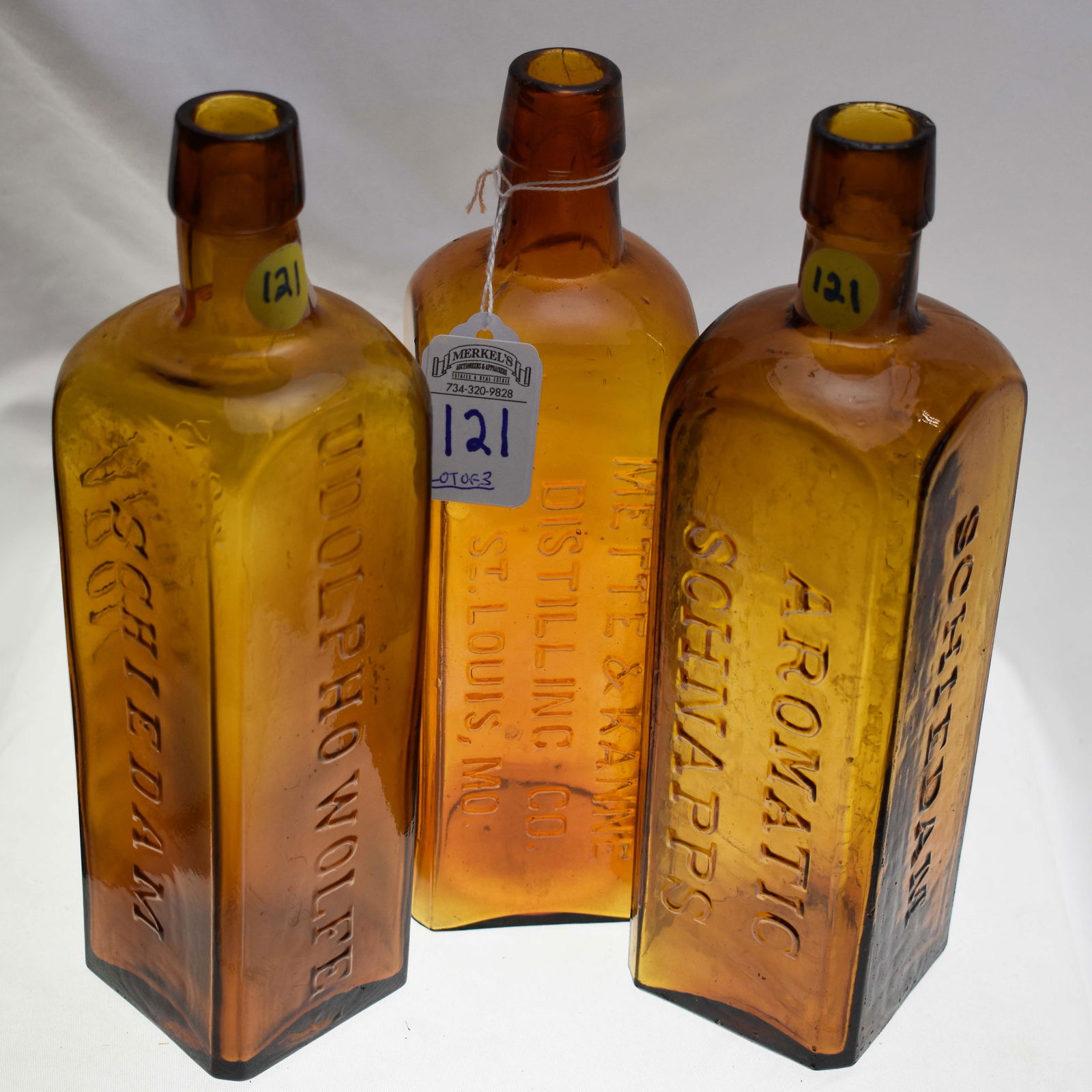 Lot Of 3 Bottles - 1 Whiskey And 2 Aromatic Schnapps Auction