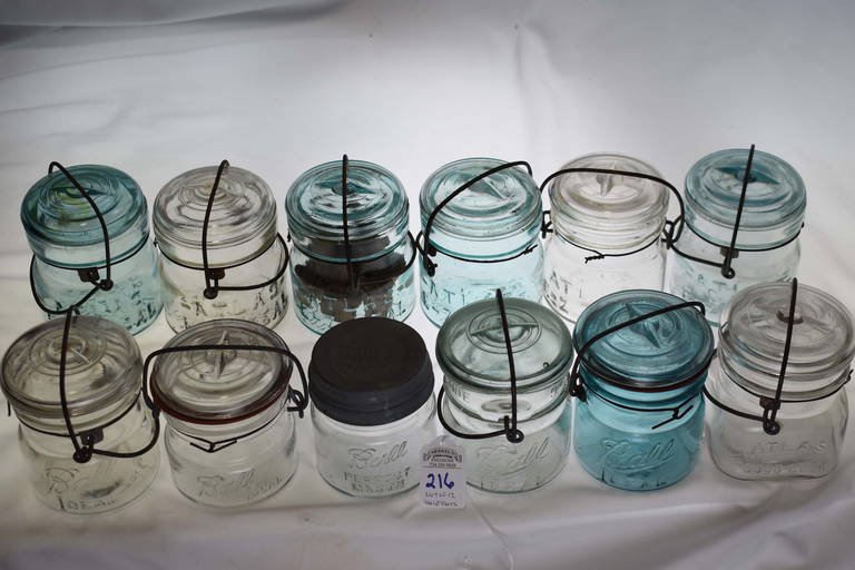 Lot Of 12 Half Pint Fruit Jars