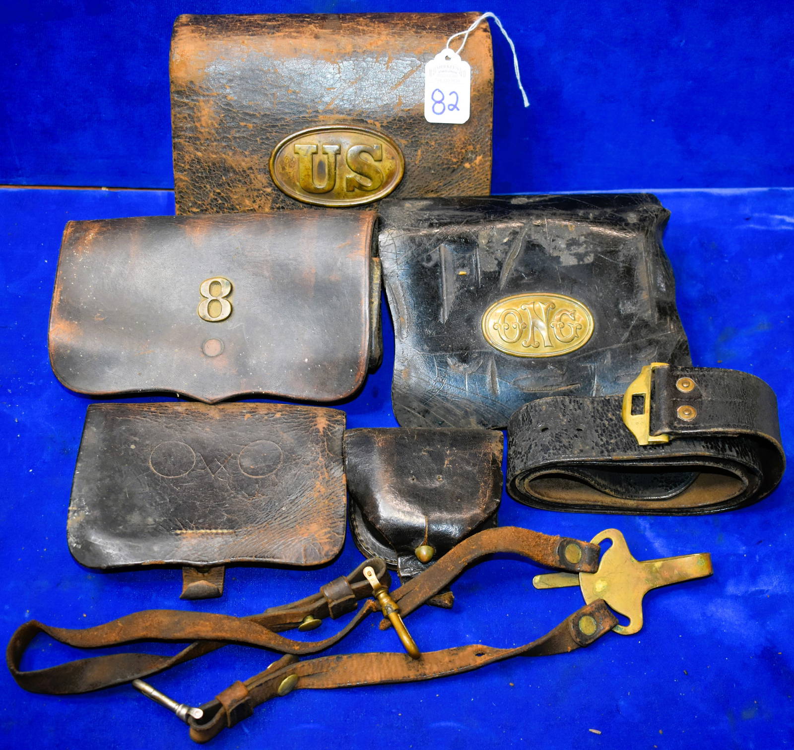 Lot Of 5 Leather Cartridge Related Civil War Items Auction