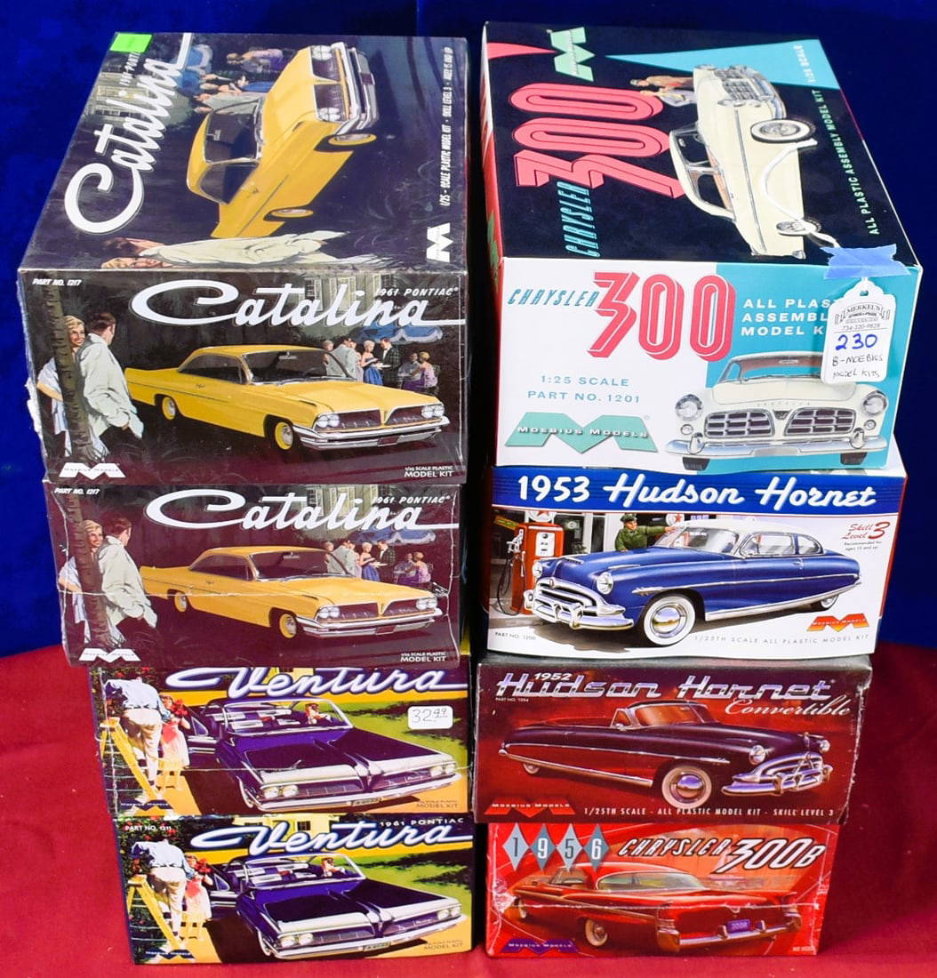 Lot Of 8 Moebius Model Car Kits. Auction