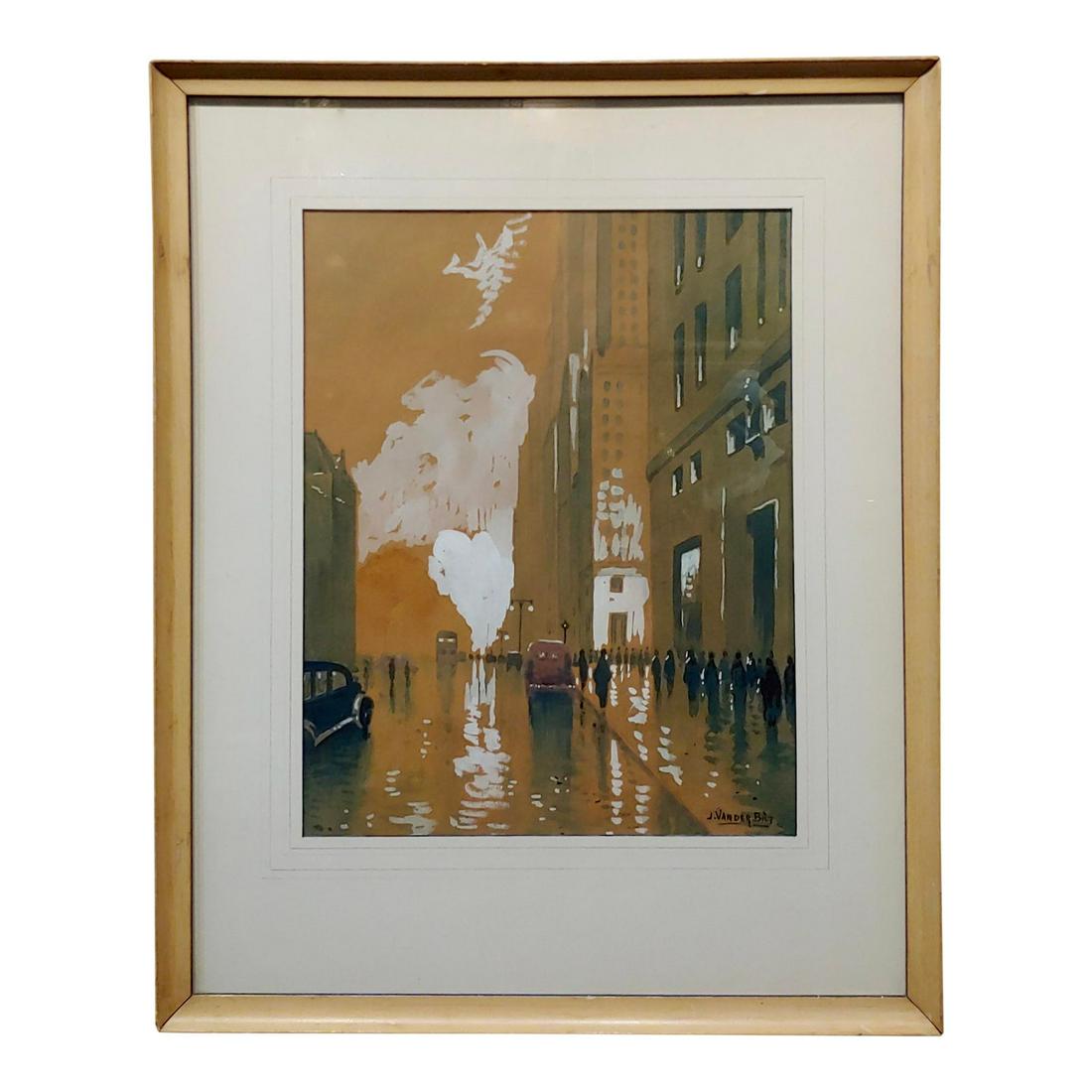 1930s Americana Jacob Vanderbilt New York Street Scene