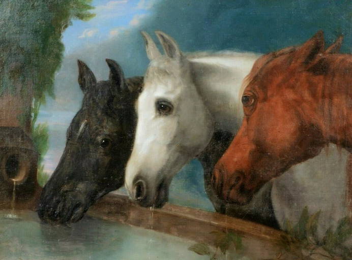 PORTRAIT OF THREE HORSE HEADS OIL PAINTING (#0146) on Mar 06, 2022 | NY ...