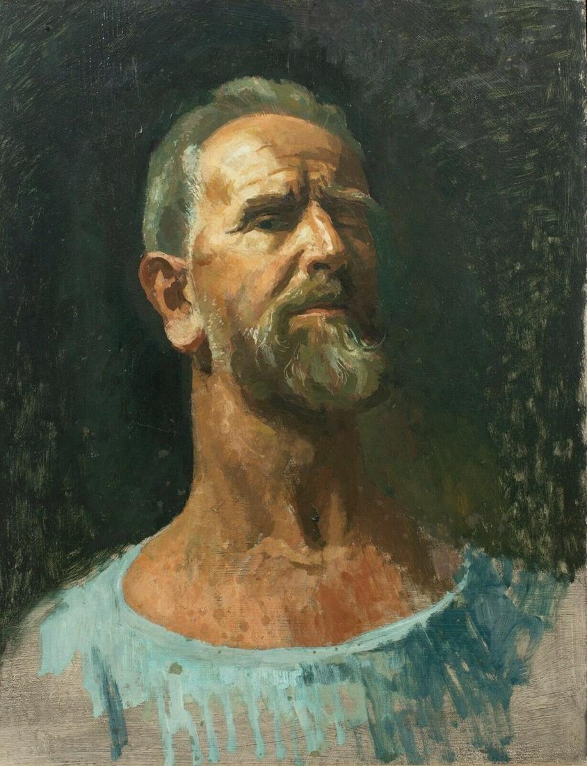 SELF PORTRAIT OF ARTIST LIONEL ELLIS OIL PAINTING (#0249) on Jul 03 ...