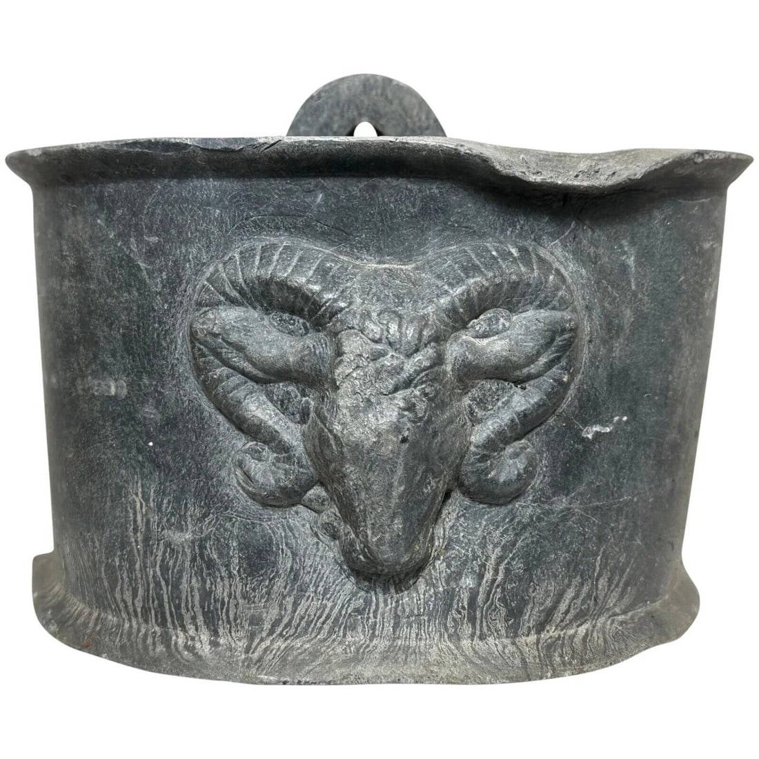 Rams Mask Head Lead Garden Wall Planter Auction