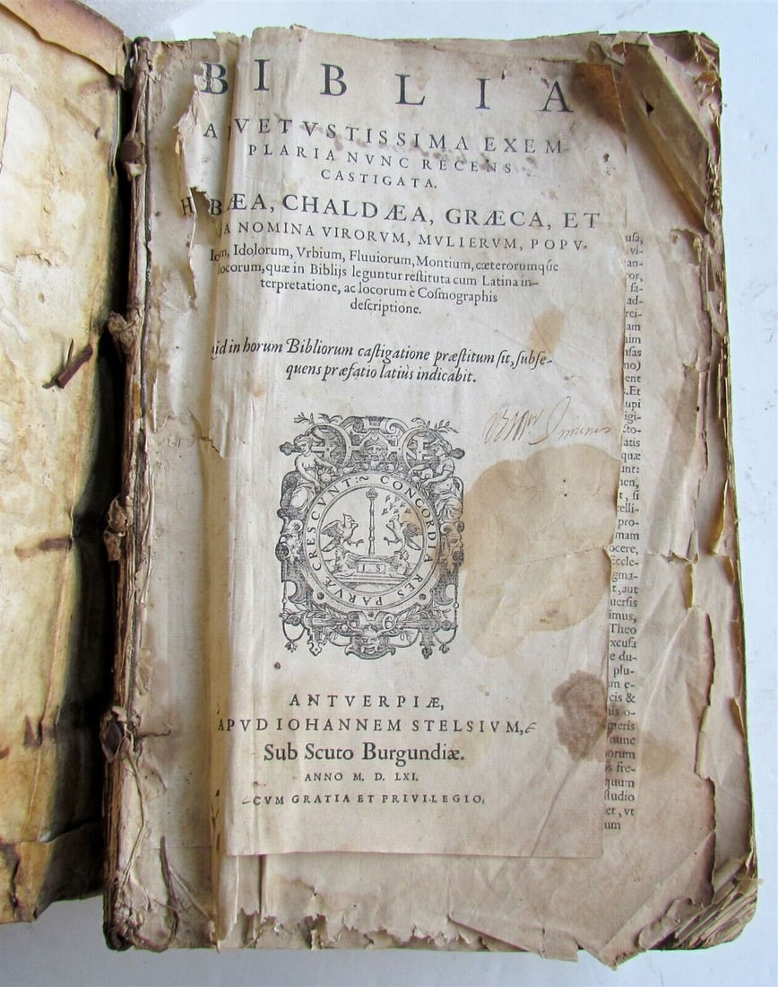 Antique 16th-century Bible Illustrated In 1561. Woodcuts By Folio ...