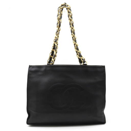 Chanel Leather Chain Tote Bag