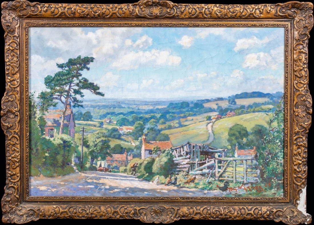 Country Lane Landscape Oil Painting Auction