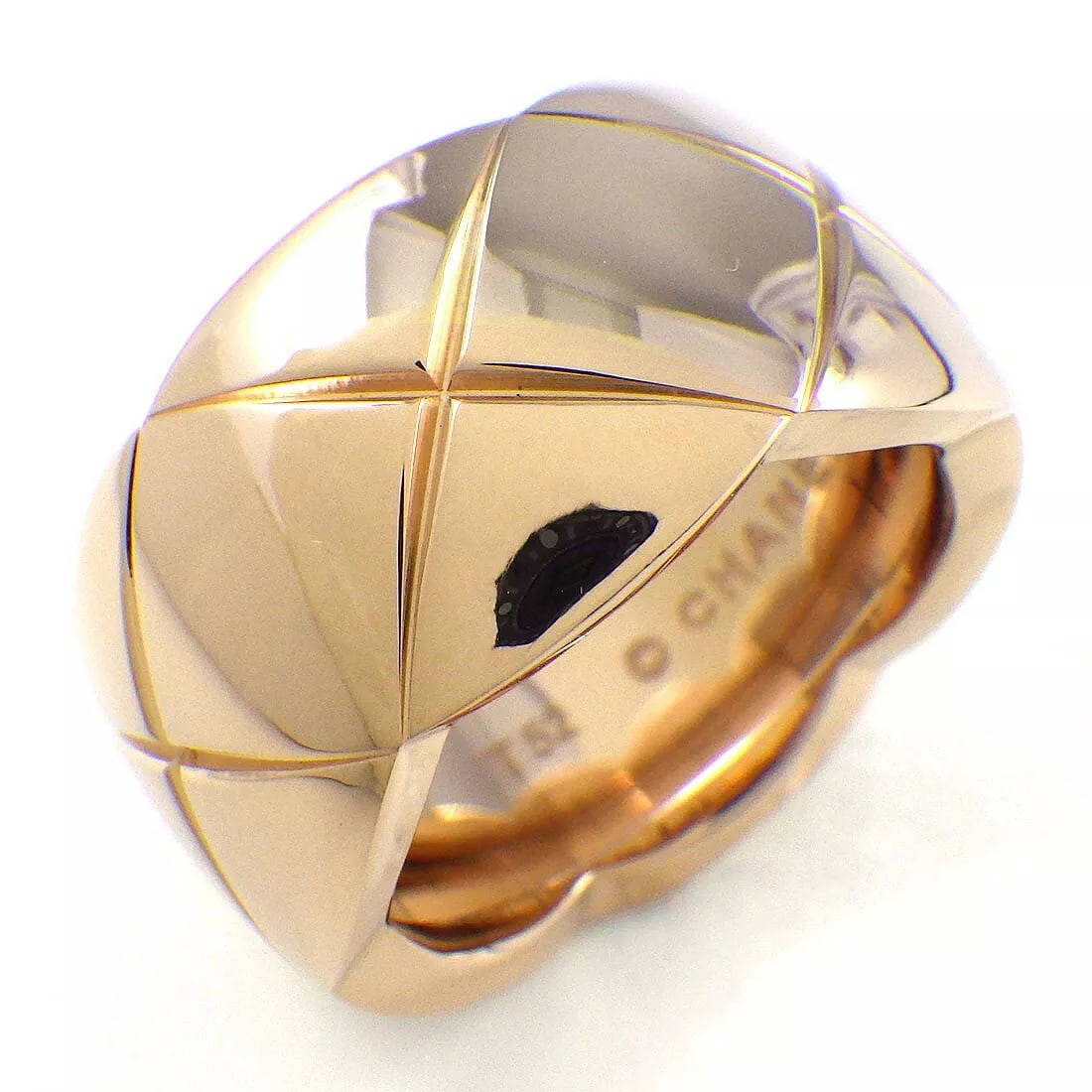 Chanel Ring Coco Crush Large Model Beige Gold Auction